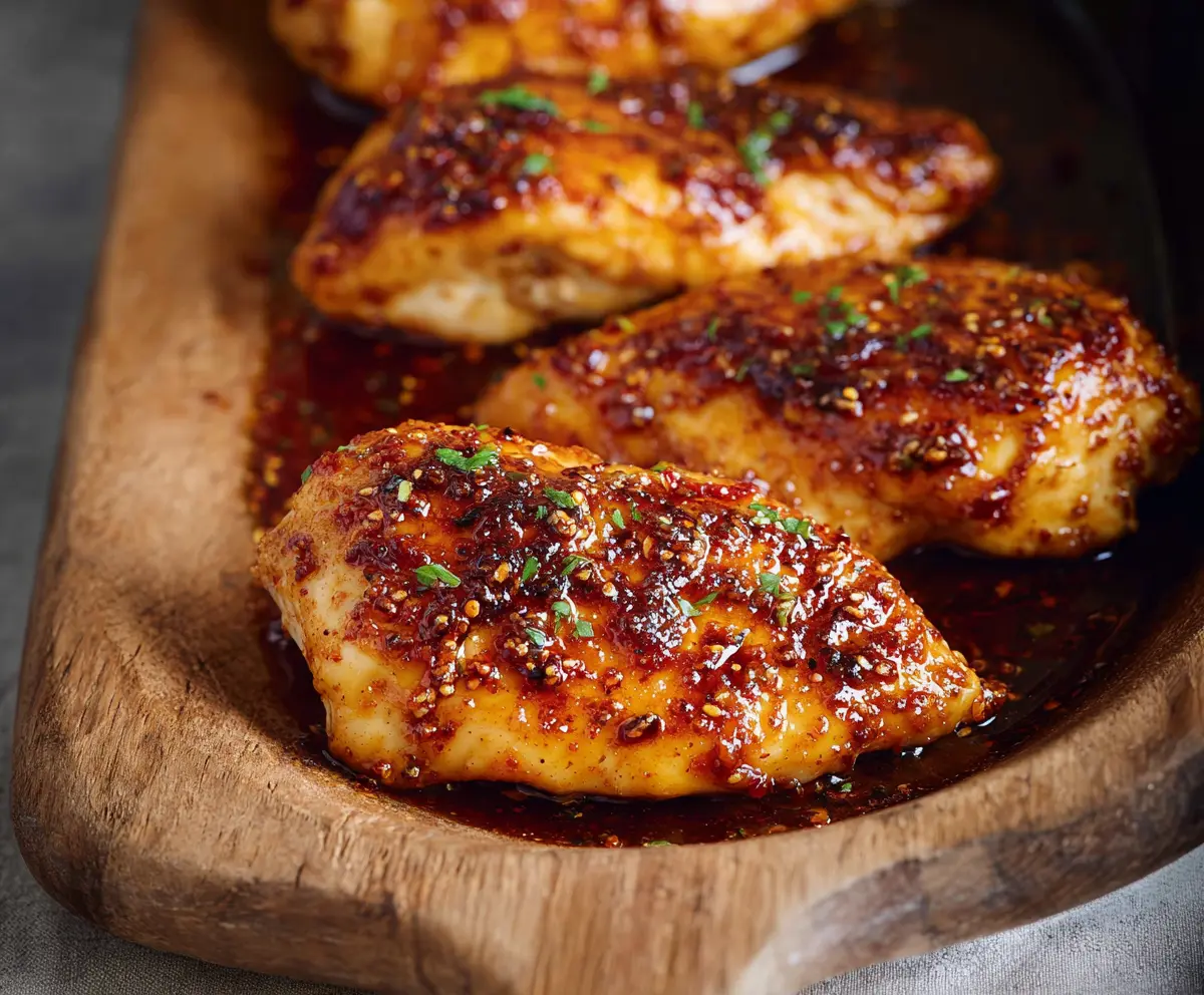 Hot Honey Baked Chicken Breasts