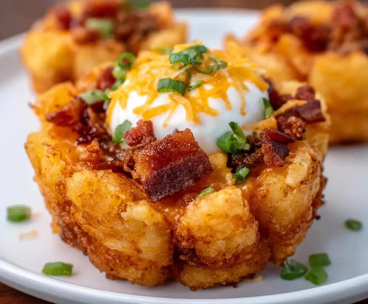 Easy Loaded Tater Tot Cups